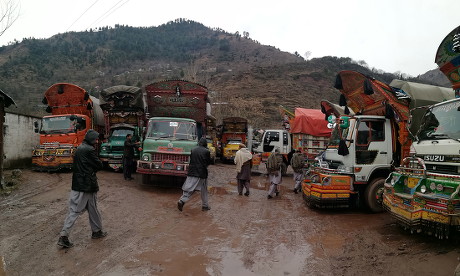 Trucks Carrying Pakistani Goods Wait Cross Editorial Stock Photo ...
