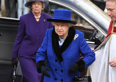 Britains Queen Elizabeth Ii Attends Service Editorial Stock Photo ...