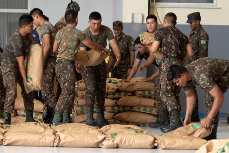 Brazilian Soldiers Organize Shipment Humanitarian Aid Editorial Stock ...