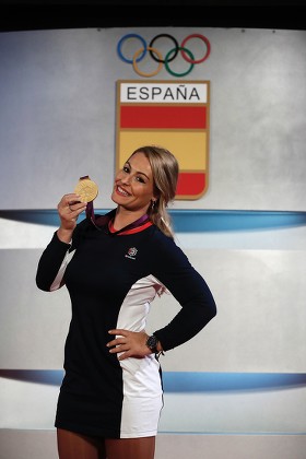 Spanish Weightlifter Lydia Valentin Poses Her Editorial Stock Photo ...