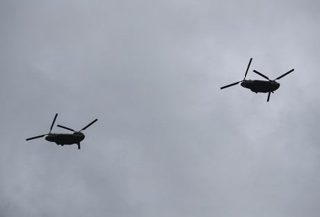 Chinook Helicopters Fly Over London Editorial Stock Photo - Stock Image ...