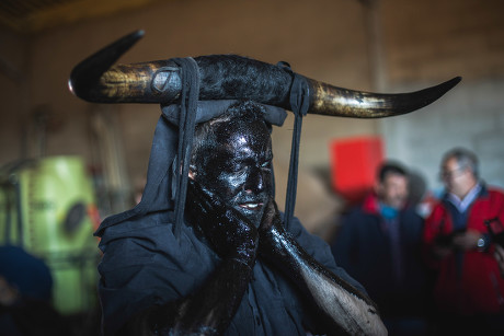 Man Covered Oil Soot Carrying Bull Editorial Stock Photo - Stock Image ...