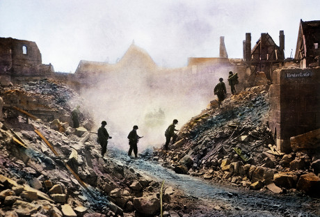 Infantrymen Climbing Over Rubble They Clear Editorial Stock Photo ...