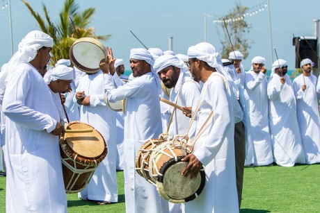 Local Emirati Men Performing Traditional Music Editorial Stock Photo ...