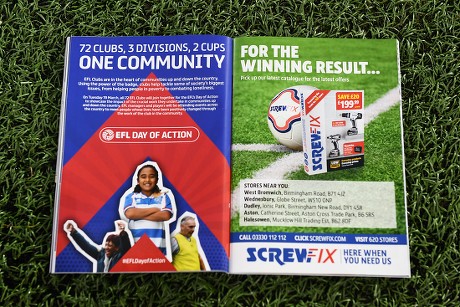 Screwfix Advert Inside Match Day Programme Editorial Stock Photo ...