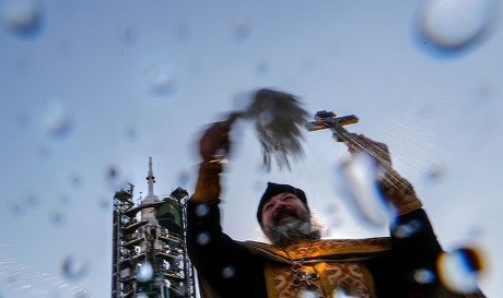 Orthodox Priest Blesses Russian Soyuz Ms12 Editorial Stock Photo ...