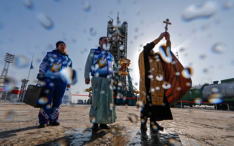 Orthodox Priest Blesses Russian Soyuz Ms12 Editorial Stock Photo ...