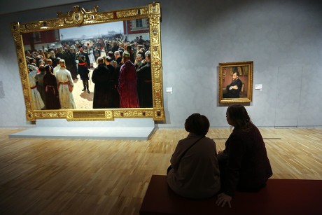 Visitors Seen Examining Artwork Emperor Alexander Editorial Stock Photo ...