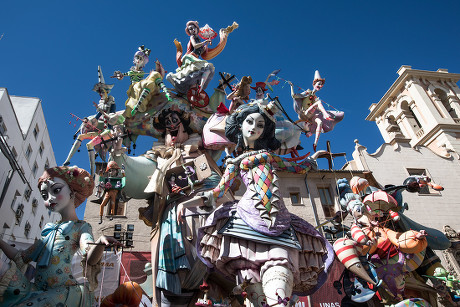 Fallas Gigantic Structures Made Cardboard Wood Editorial Stock Photo ...