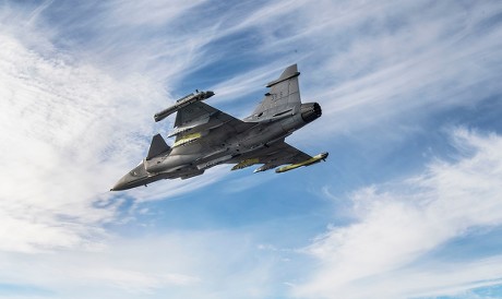 Saab Jas 39 Gripen Fighter Aircraft Editorial Stock Photo - Stock Image ...