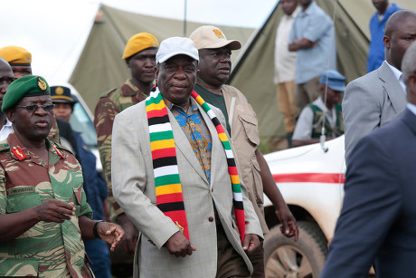 Zimbabwean President Emmerson Mnangagwa C Visits Editorial Stock Photo ...