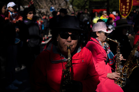 Chinese Saxophone Band Members Perform During Editorial Stock Photo ...