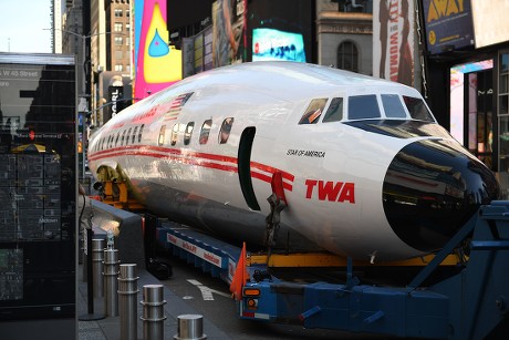 TWA 'Connie' airplane in Times Square, USA - 24 Mar 2019 Stock Pictures ...