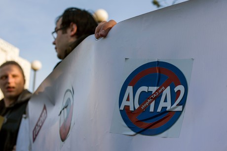 Stop Acta 2.0 protest, Warsaw, Poland - 23 Mar 2019 Stock Pictures ...