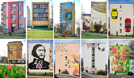 Combination Image Ten Photos Show Murals Editorial Stock Photo - Stock ...