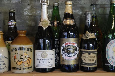 Rows Old Cider Bottles On Display Editorial Stock Photo - Stock Image ...
