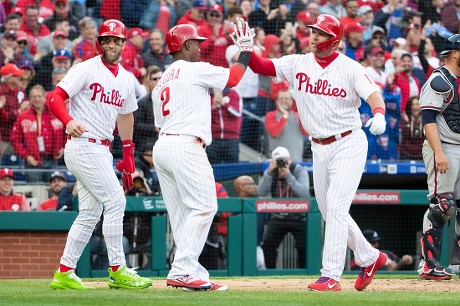 PHILADELPHIA PHILLIES FIRST BASEMAN RHYS HOSKINS Editorial Stock Photo ...