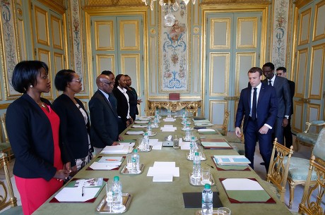 French President Emmanuel Macron 3r Meets Editorial Stock Photo - Stock ...