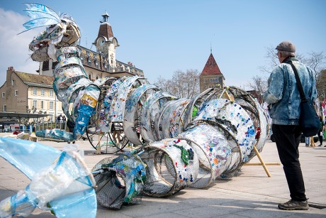 Huge Monster Made Plastic Recovered Sea Editorial Stock Photo - Stock ...
