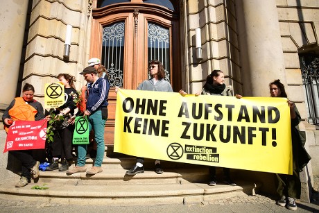 Protesters Chained Column Front Federal Ministry Editorial Stock Photo ...