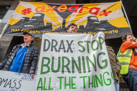 Environmental Demonstrators Protest Against Drax Group Editorial Stock ...