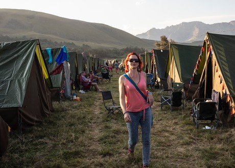 Festival Goer Walks Down One Main Editorial Stock Photo - Stock Image ...