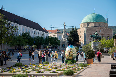 Giant Easter egg on displayed in Pecs, Hungary - 21 Apr 2019 Stock ...