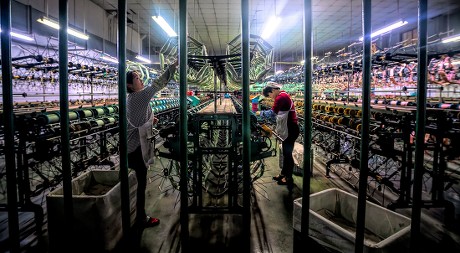 Woman Works Silk Clothing Factory On Editorial Stock Photo - Stock ...