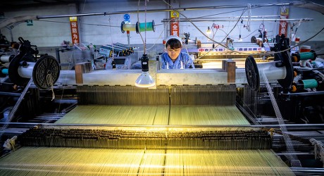 Woman Works Silk Clothing Factory On Editorial Stock Photo - Stock ...