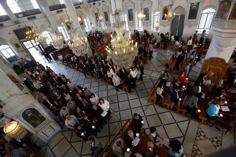 Syrian Romans Orthodox Pray During Mass Editorial Stock Photo - Stock ...