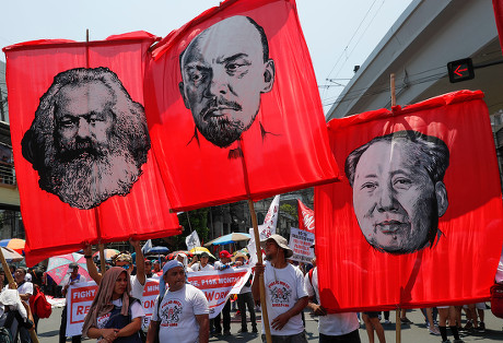 Protesters Bring Images Karl Marx Vladimir Editorial Stock Photo ...