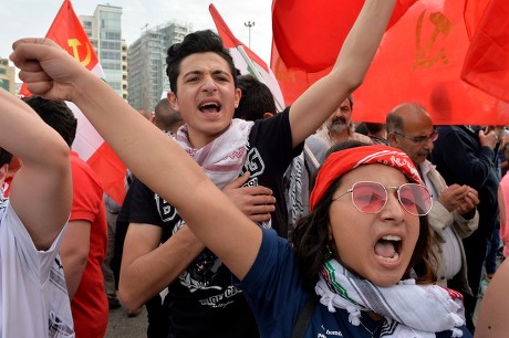 Lebanese Labor Day demonstrations, Beirut, Lebanon - 01 May 2019 Stock ...