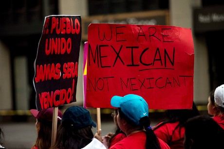 Protester Holds Poster Reading We Mexican Editorial Stock Photo - Stock ...