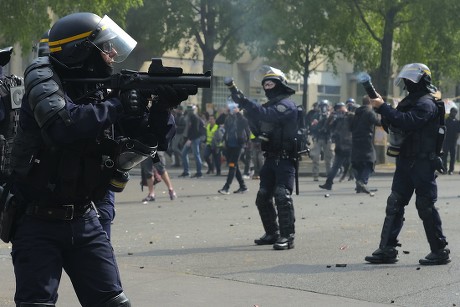 French Riot Police Armed Lbd 40 Editorial Stock Photo - Stock Image ...