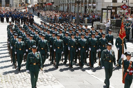 Spanish Civil Guards Stand Formation During Editorial Stock Photo ...