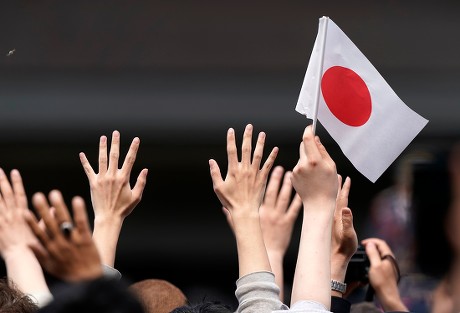 Wellwishers Rise Their Hands Shouting Banzai Editorial Stock Photo ...