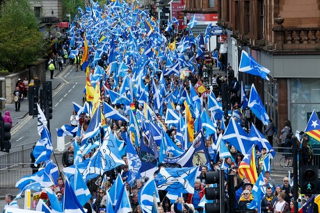 People March Scottish Flags They Attend Editorial Stock Photo - Stock ...