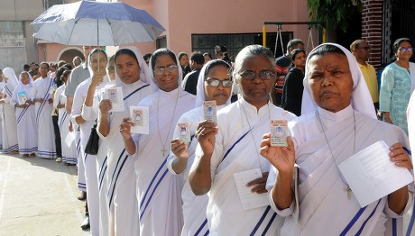 Nuns Catholic Missionary Stand Queue Cast Editorial Stock Photo - Stock ...