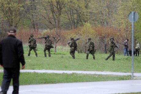 Estonian Soldiers Practiced City Battles During Editorial Stock Photo ...