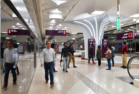 Doha Metro Train Staff Walk Newly Editorial Stock Photo - Stock Image ...