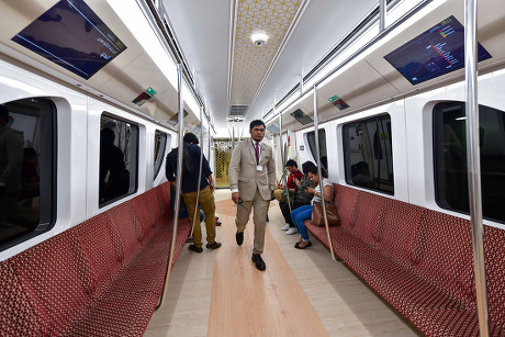Doha Metro Train Staff Walk Newly Editorial Stock Photo - Stock Image ...