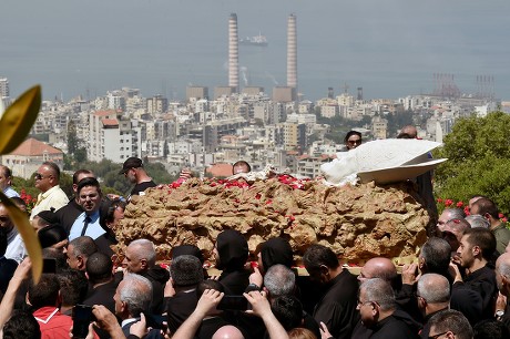 Lebanese Maronite Monks Carry Coffin Late Editorial Stock Photo - Stock ...
