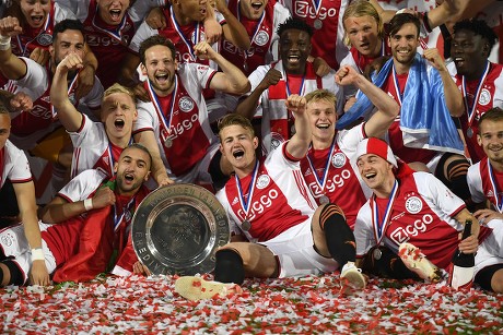 Ajax Players Celebrate Champion Plate After Editorial Stock Photo ...