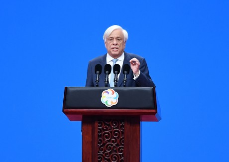 Greek President Prokopis Pavlopoulos Delivers Speech Editorial Stock ...
