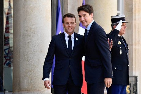 Emmanuel Macron Justin Trudeau Editorial Stock Photo - Stock Image ...