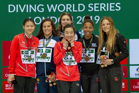 Womens Syncronised 3m Dive Podium Presentation Editorial Stock Photo ...