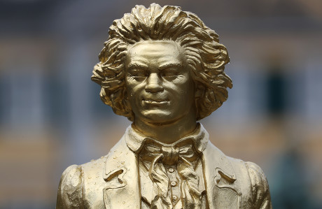 Smiling Beethoven Statues Placed On Muensterplatz Editorial Stock Photo ...