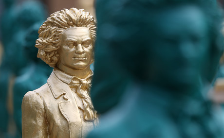 Smiling Beethoven Statues Placed On Muensterplatz Editorial Stock Photo ...