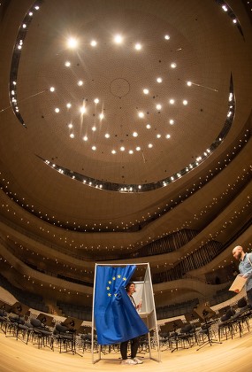 Woman Leaves Mock Voting Booth After Editorial Stock Photo - Stock ...