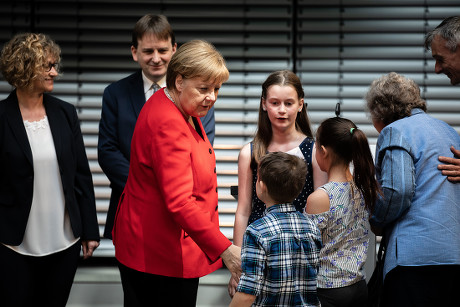 German Chancellor Angela Merkel Shakes Hands Editorial Stock Photo ...